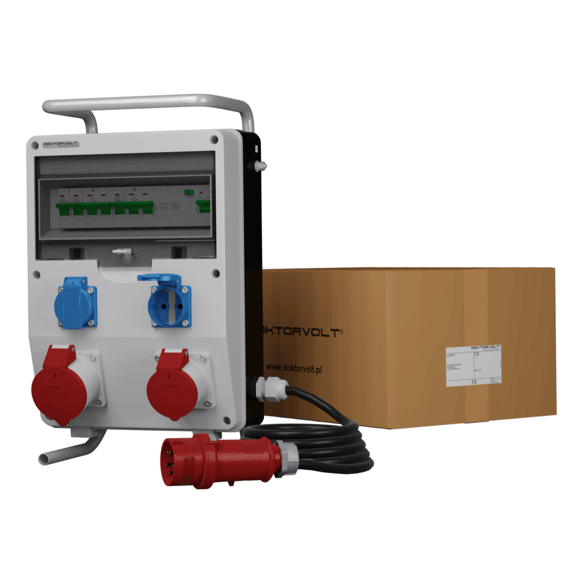 Stromverteiler ECO-S/FI SKHU 32A 16A 2x230V mit Kabel Schuko DV-0403-D ...
