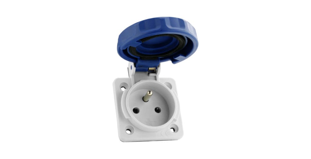 Panel mounted socket 230V 16 IP67 FR VZG 16 DV - DOKTORVOLT®