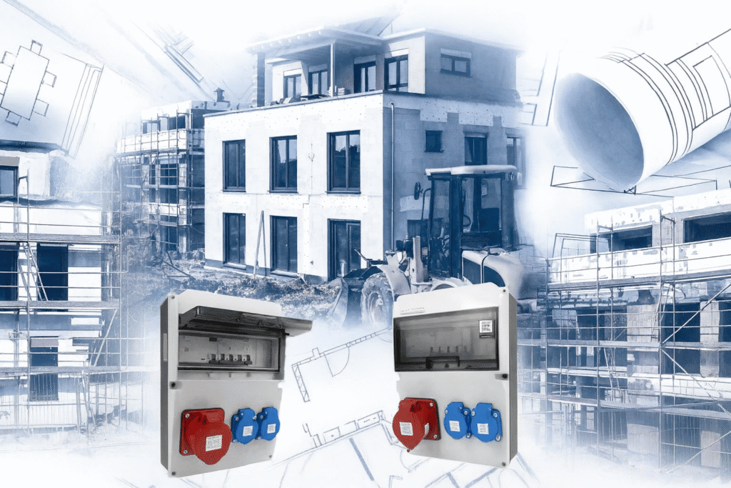 Construction Distribution Board CEE 16A 400V 2x230V Schuko with VDE ...